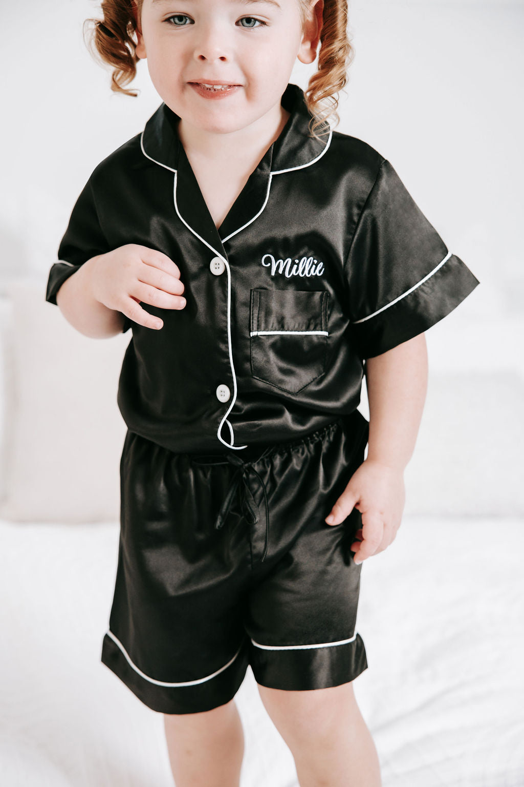 BABY Luxury Embroidered Pyjama Set - Black – The Label House Collection